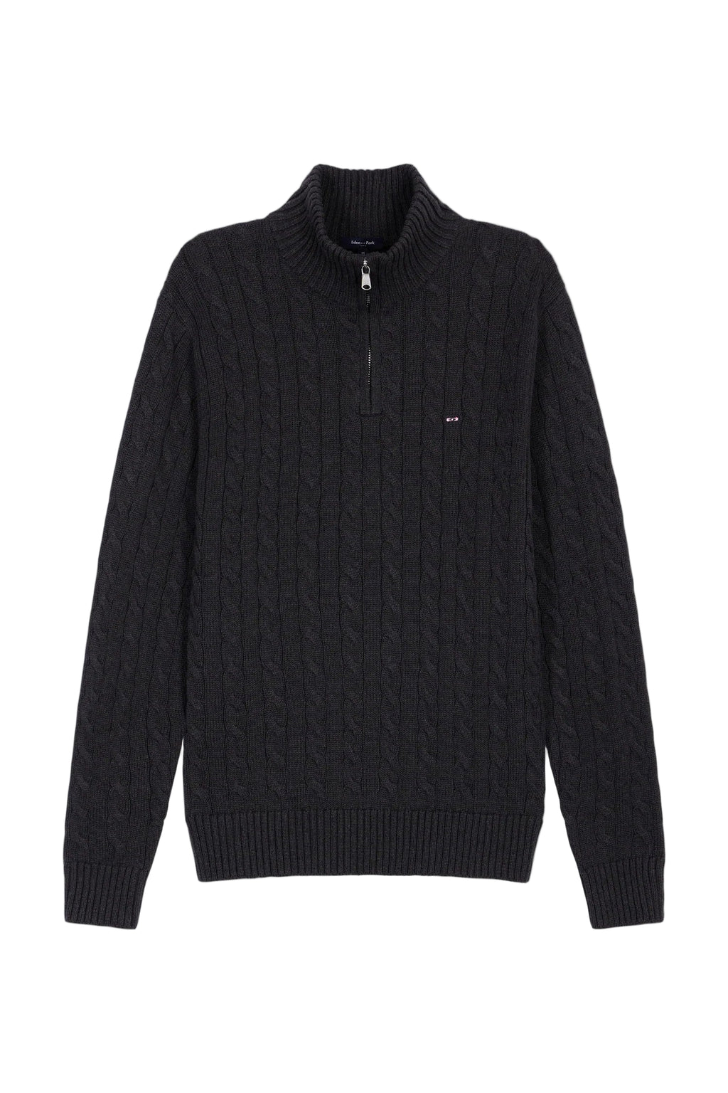Eden Park Cable Knit Half-Zip Sweater - Dark Grey – Real Clothing Southwell